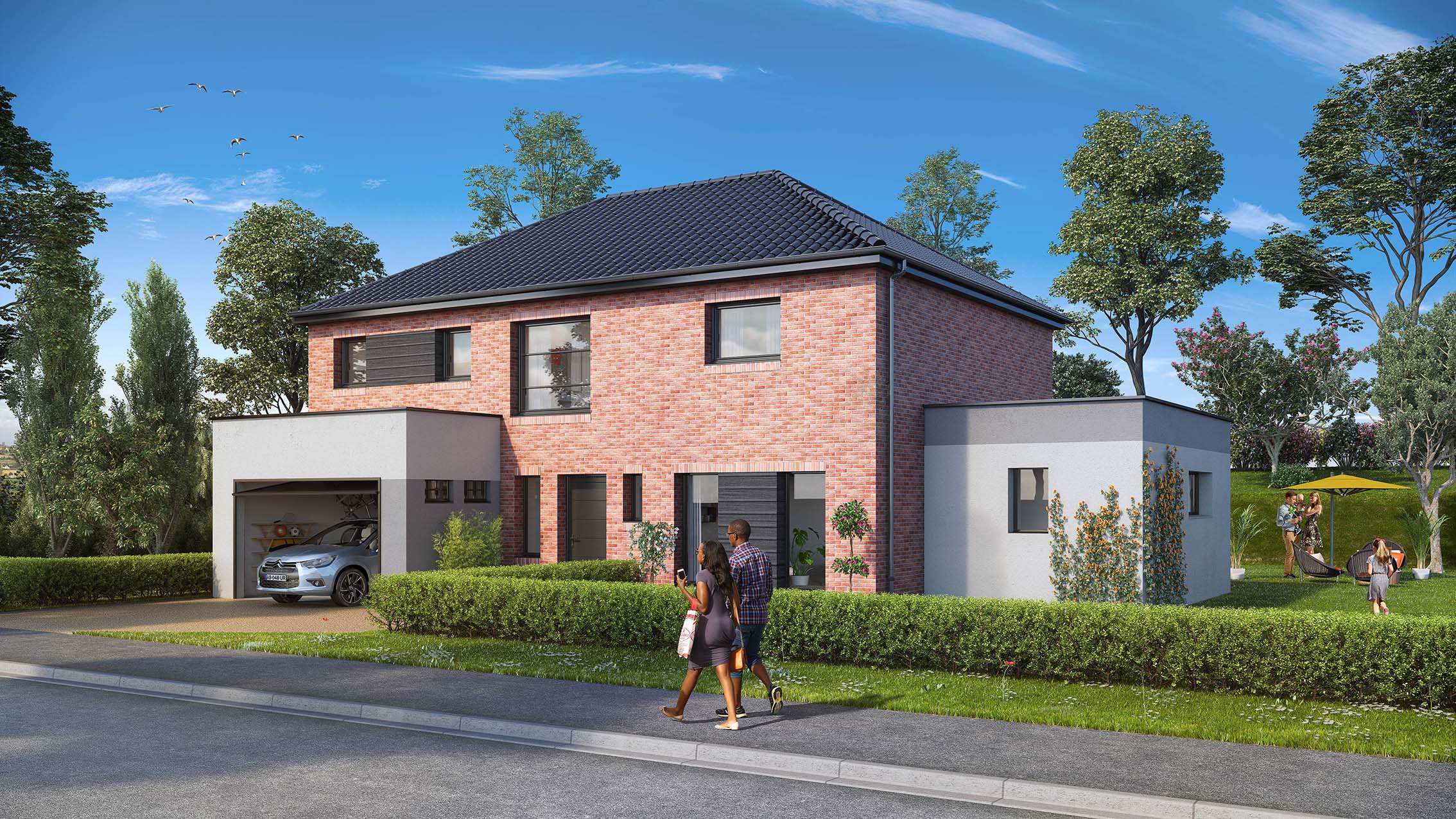 Maison Contemporaine Brique Rouge | Ventana Blog